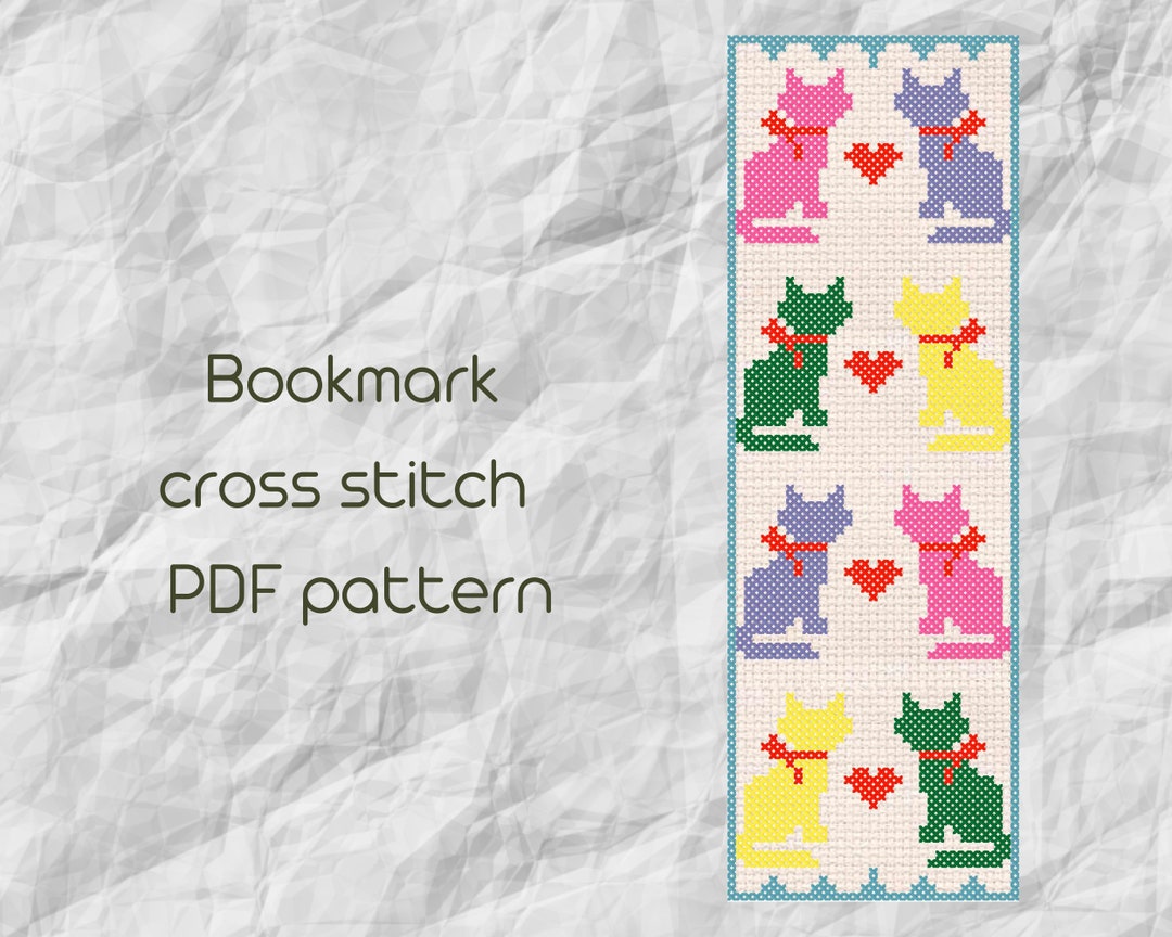Bookmark Cross Stitch Pattern / Cat Bookmark Cross Stitch / Easy Cross ...
