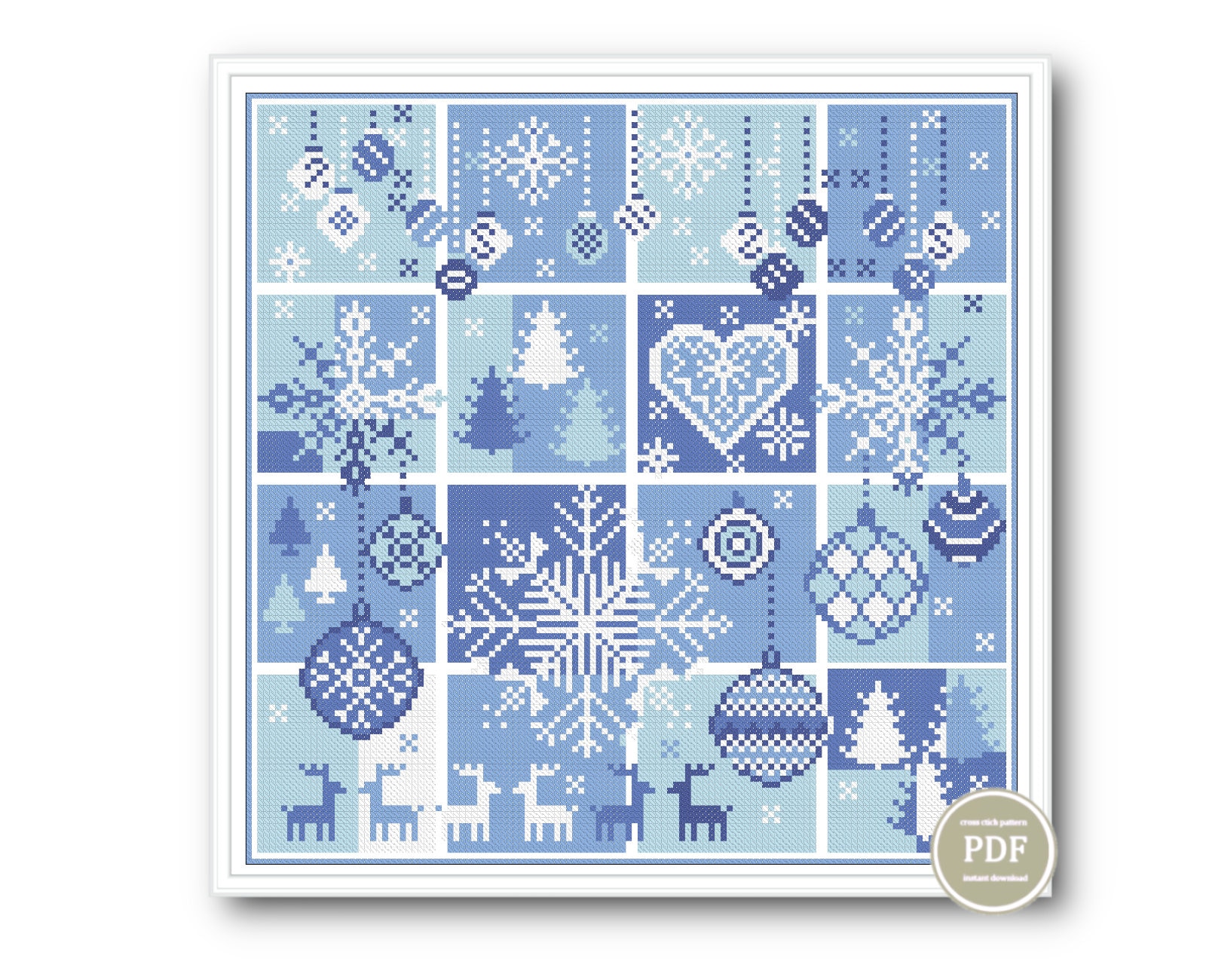 Square Cross Stitch Pattern. Patchwork Embroidery. Sampler - Etsy