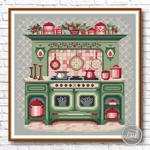 Cross Stitch Pattern Vintage-kitchen, Old Kitchen Cross Stitch Pattern ...