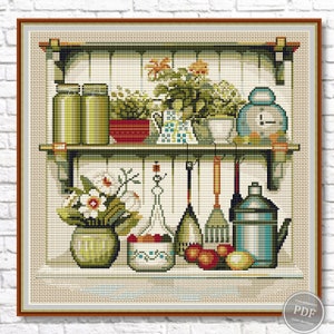 Cross Stitch Pattern Vintage-kitchen # 4, Old Kitchen Cross Stitch ...