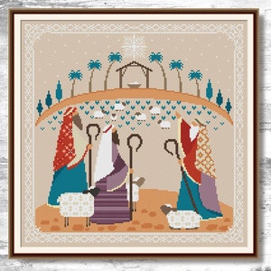 Holy Nativity Cross Stitch Pattern PDF Set of 4 Christmas Ornament Easy ...