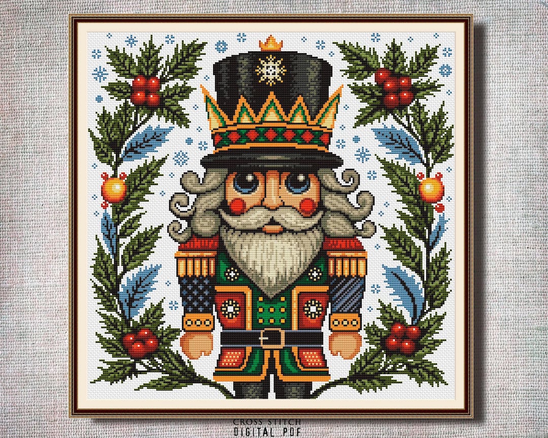 Nutcracker Cross Stitch Christmas Ornament Winter Cross Stitch Chart ...