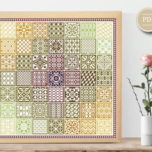 Patchwork Cross Stitch Pattern Sampler Cross Stitch Quaker Xstitch Folk Squares Tile Cross ...