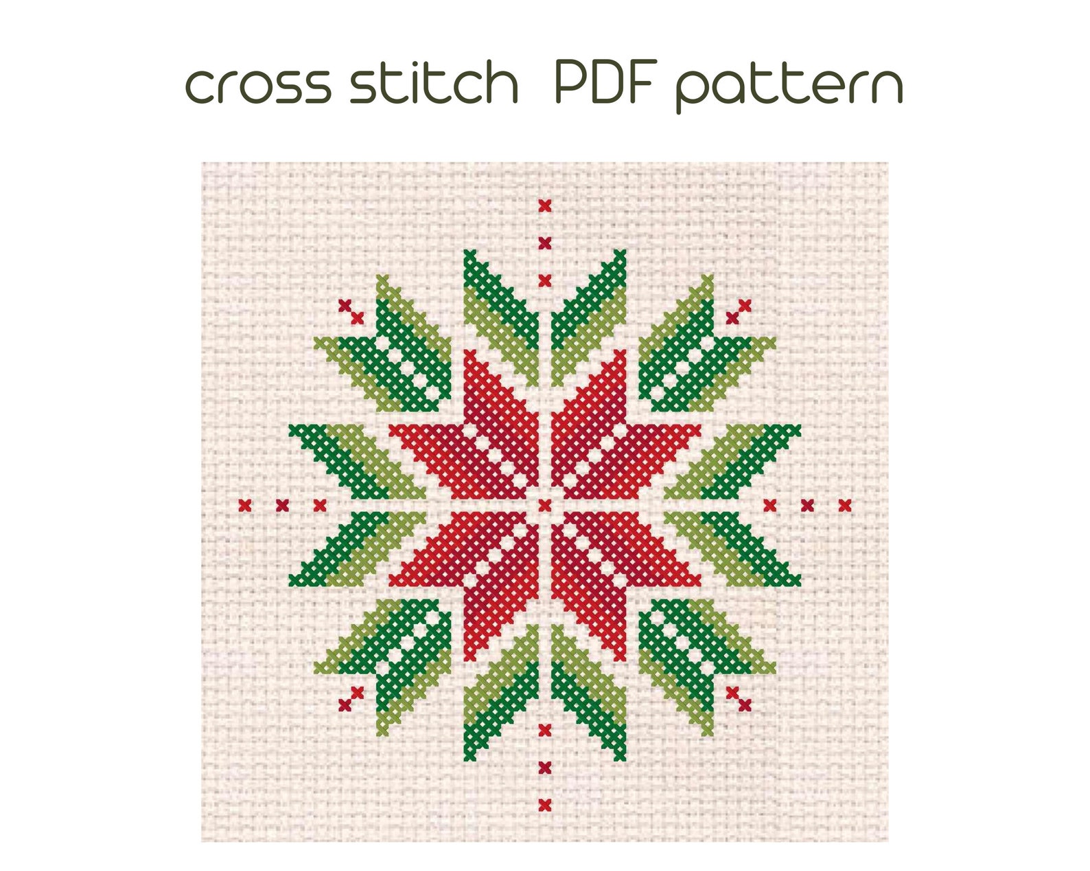 Snowflake Ornament Cross Stitch Pattern Easy Cross Stitch Small Winter ...