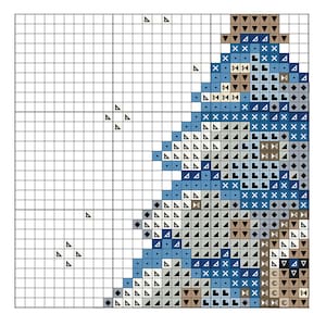 Cross Stitch Pattern Blue Gingerbread House Christmas Cross Stitch ...