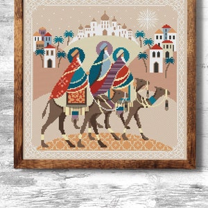 Nativity Scene Cross Stitch Pattern PDF Adoration of the Magi Christmas Cross Stitch Star of ...