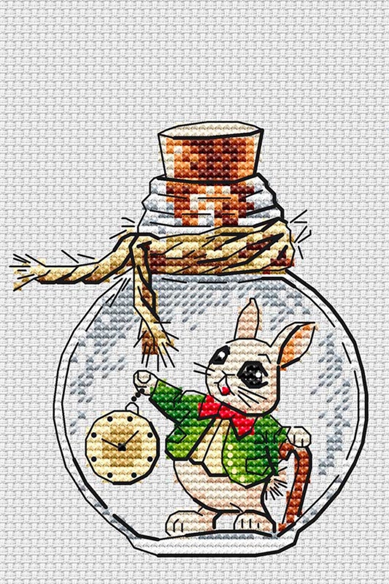 Alice in Wonderland Cross Stitch Pattern Set of 7 Bottle - Etsy