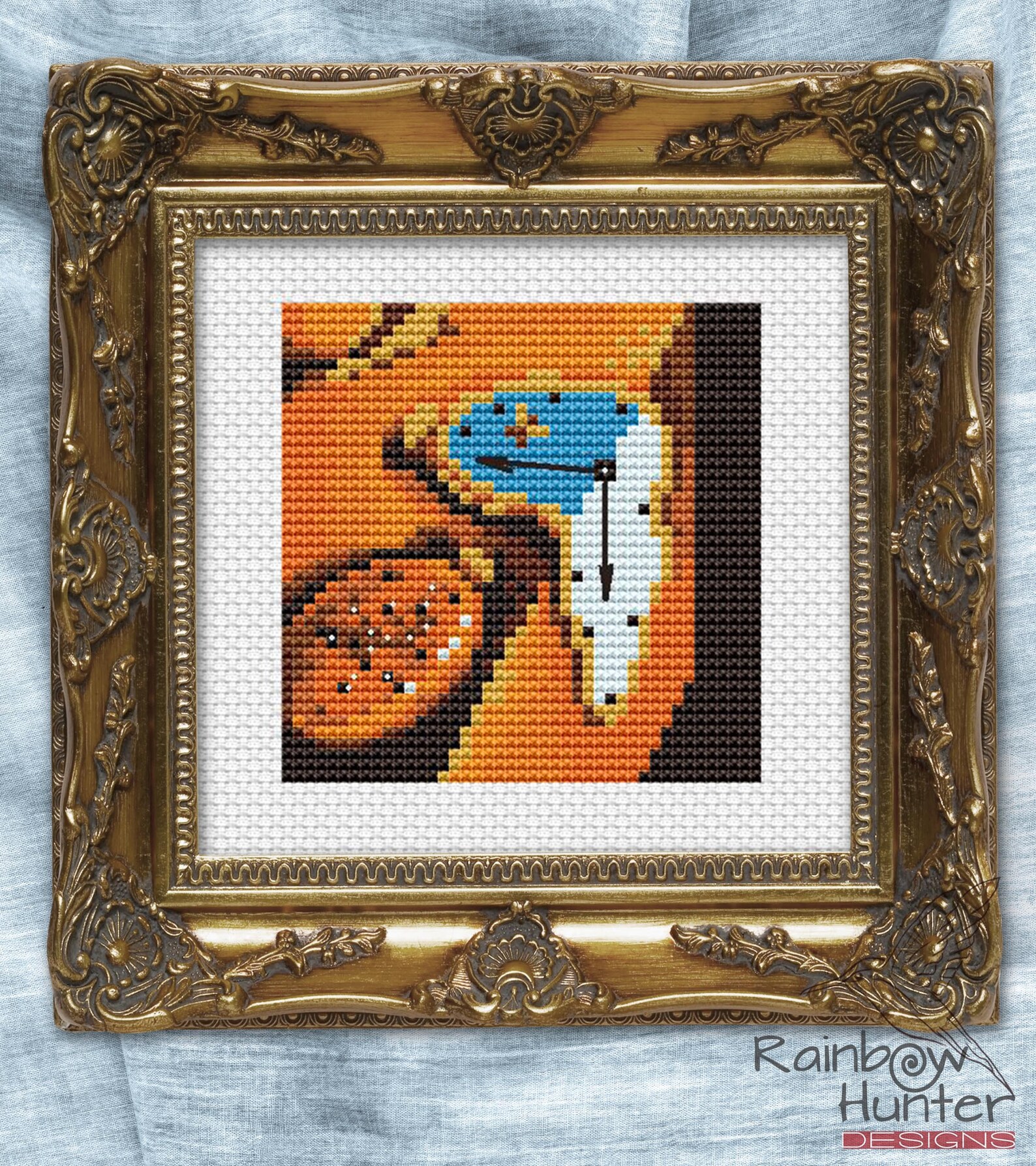 Tiny Art Cross Stitch Pattern, Salvador Dalí Cross Stitch, Soft Watch ...
