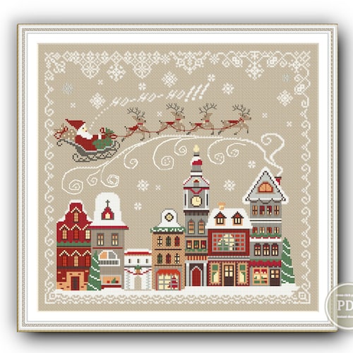 Christmas Cross Stitch Pattern Santa Claus Coming to Town PDF - Etsy
