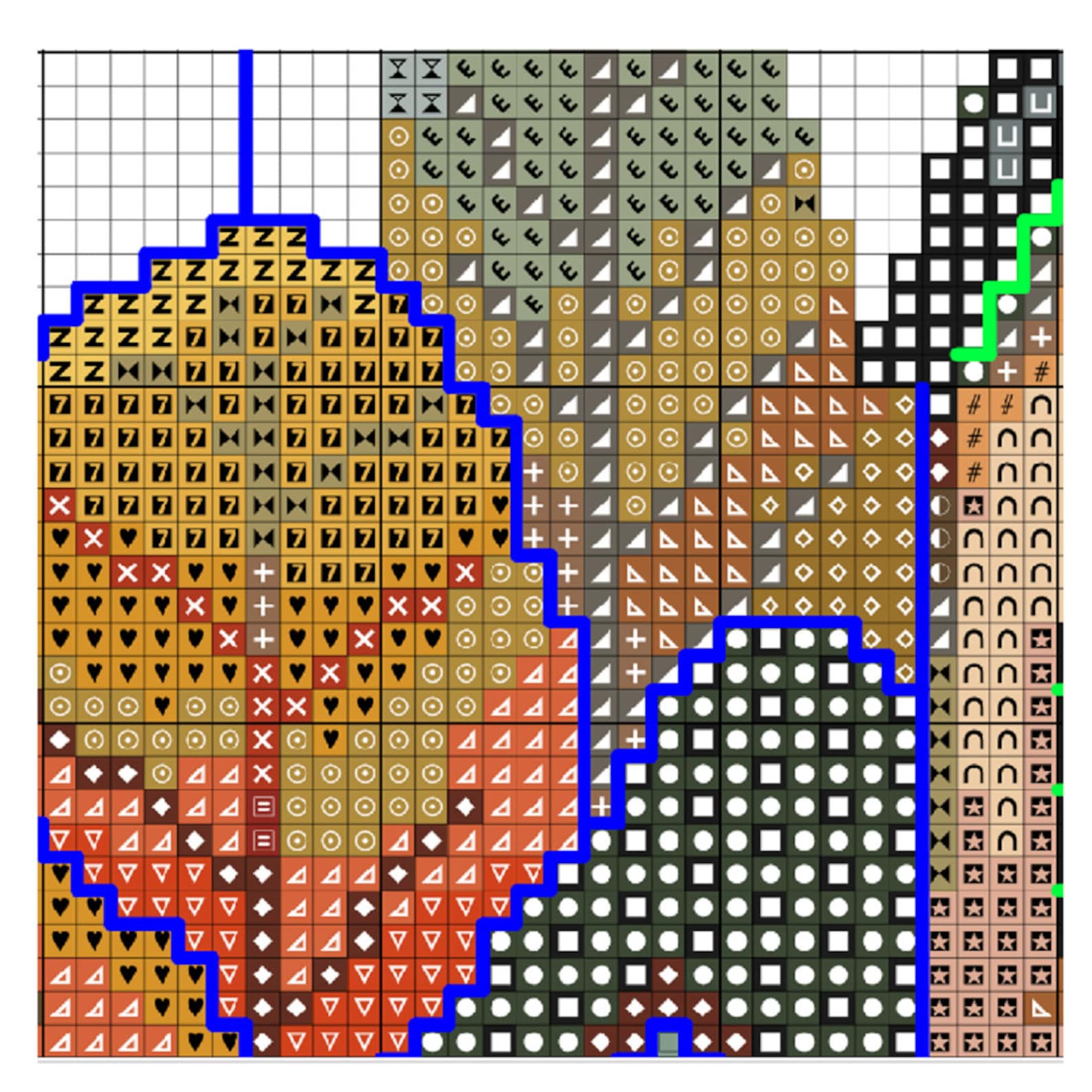 Cross Stitch Pattern Autumn Town, Fairytale Town for Cross Stitch ...
