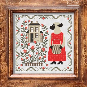Blooming Roses Sampler Cross Stitch Sheep Cross Stitch House Cross ...