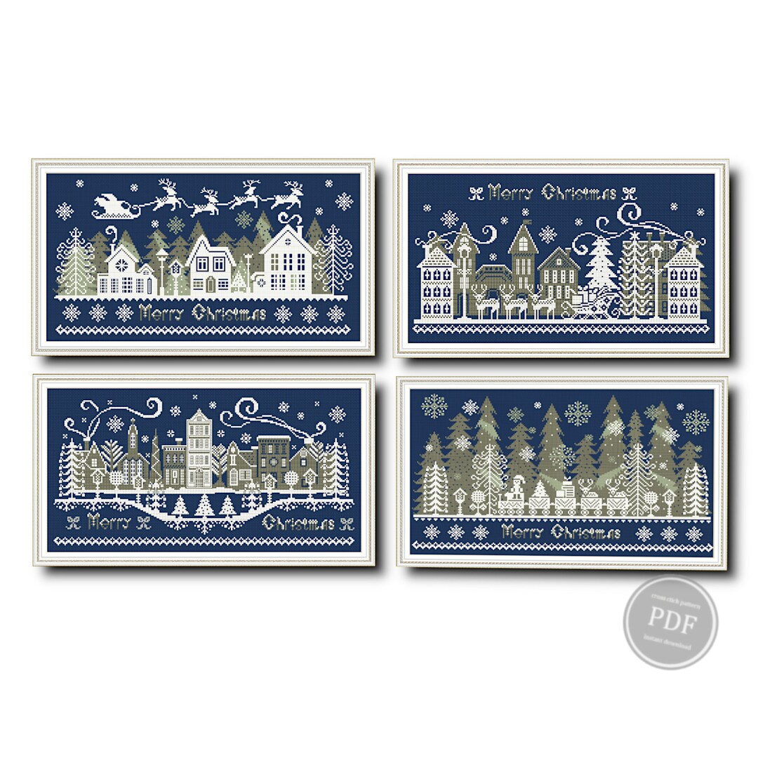 Christmas Sampler Cross Stitch Pattern Set PDF - 4 Festive Patterns for ...