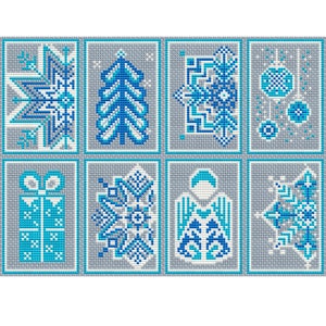 Christmas Cross Stitch Pattern, Gift Tags, Christmas Decoration ...