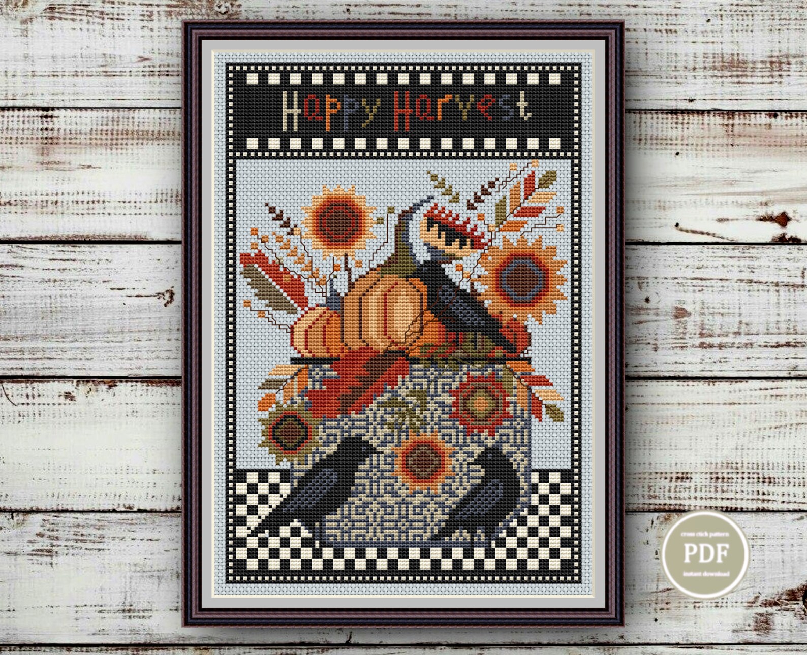 Cross Stitch Set of 4 Pattern Autumn Harvest Sunflowers - Etsy