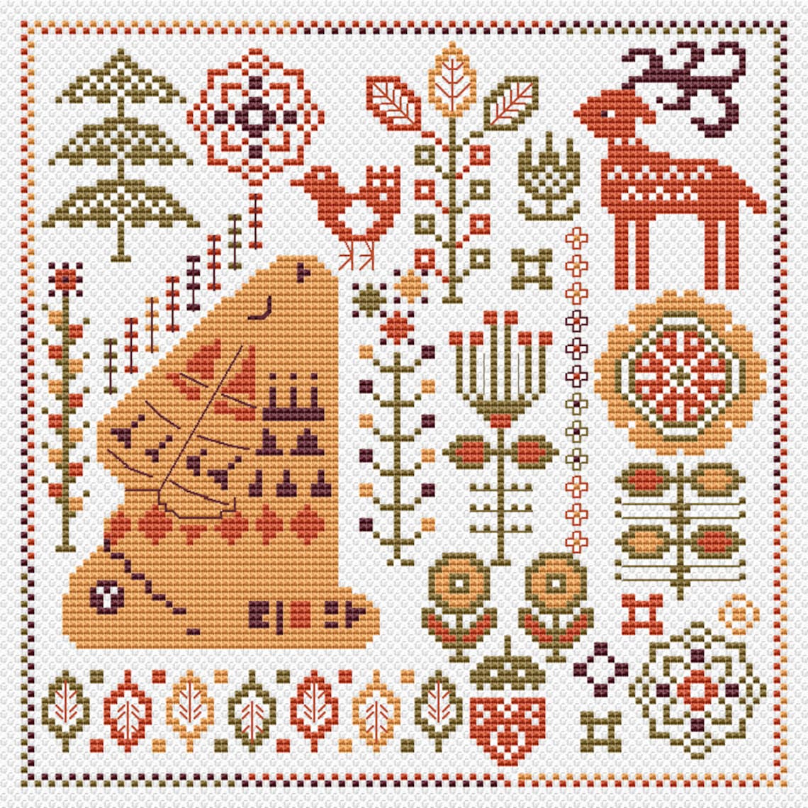 Scandinavian Cross Stitch Pattern Set of 4 Pattern - Etsy