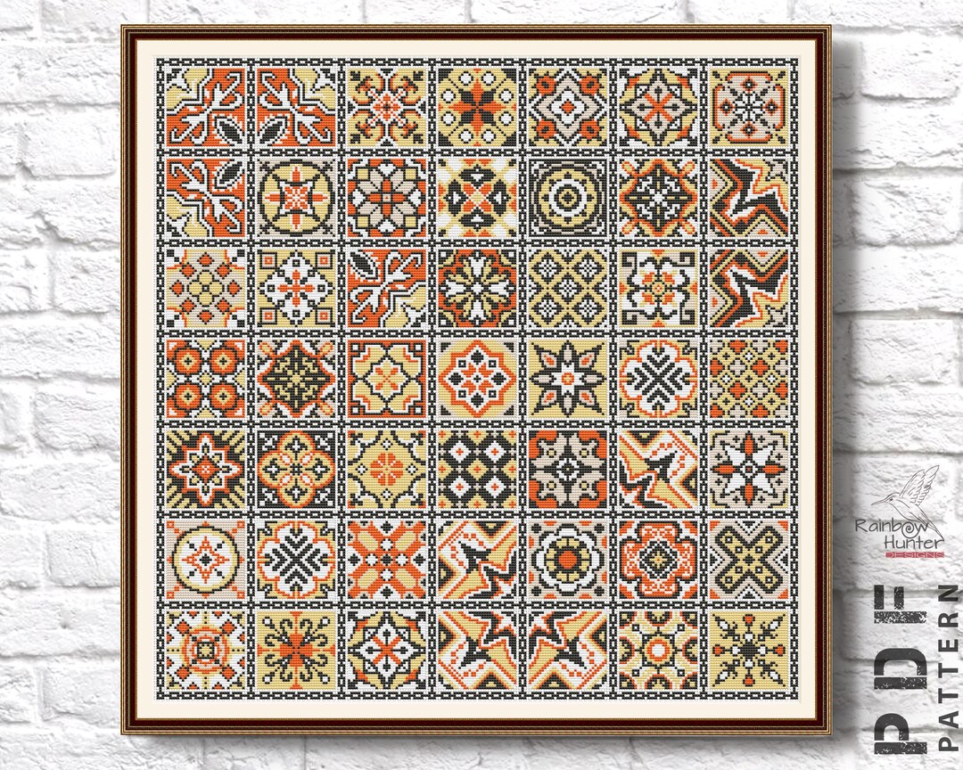 Cross Stitch Sampler Squares Tile Cross Stitch Patchwork Xstitch Quaker ...