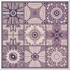 Sampler Cross Stitch Pattern PDF, Modern Cross Stitch Pattern, Tile ...