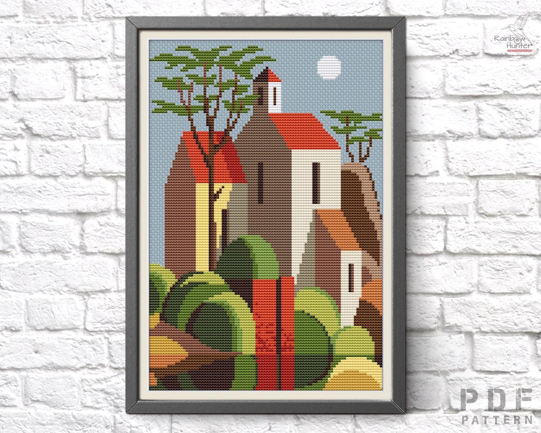 Minimalistic Cross Stitch Pattern PDF Primitive Cross Stitch Chart ...