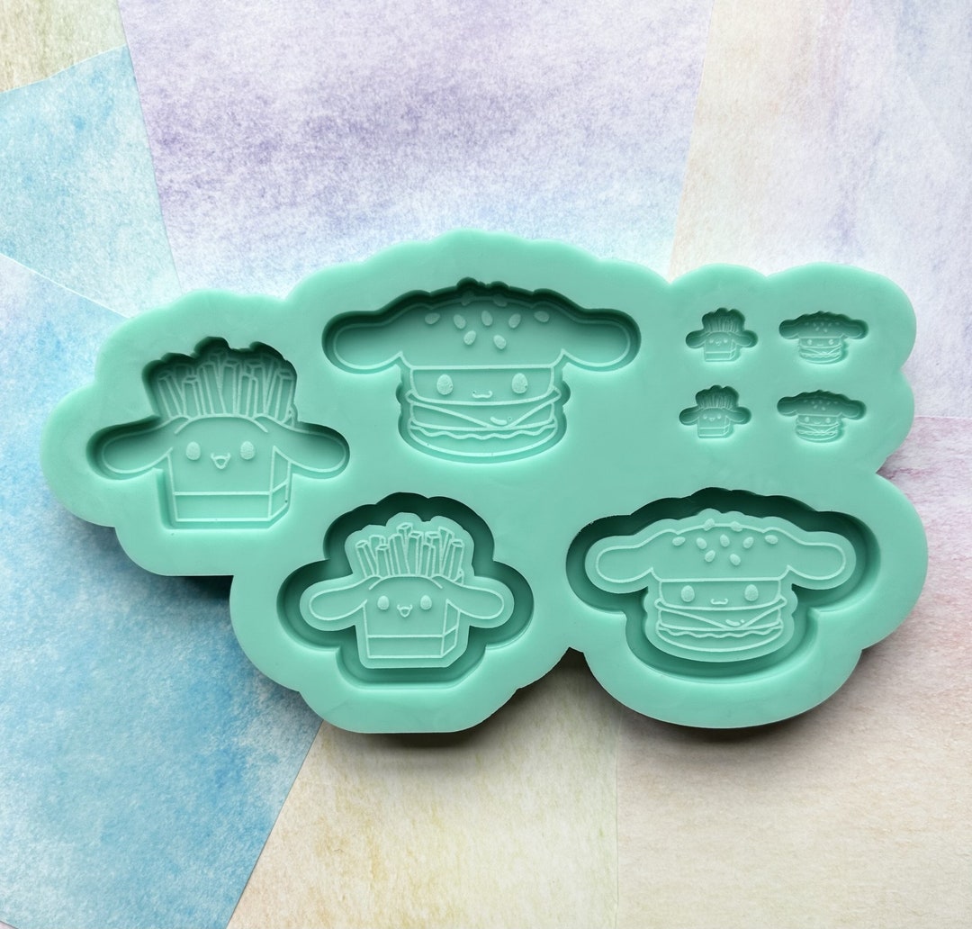 Cute Pup Burger/fry Shaker/flat With Bits Palette Silicone Mold - Etsy