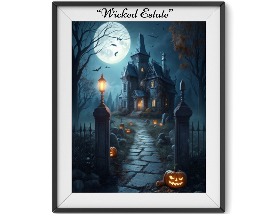 Printable Haunted House Download Spooky House Wall Art - Etsy