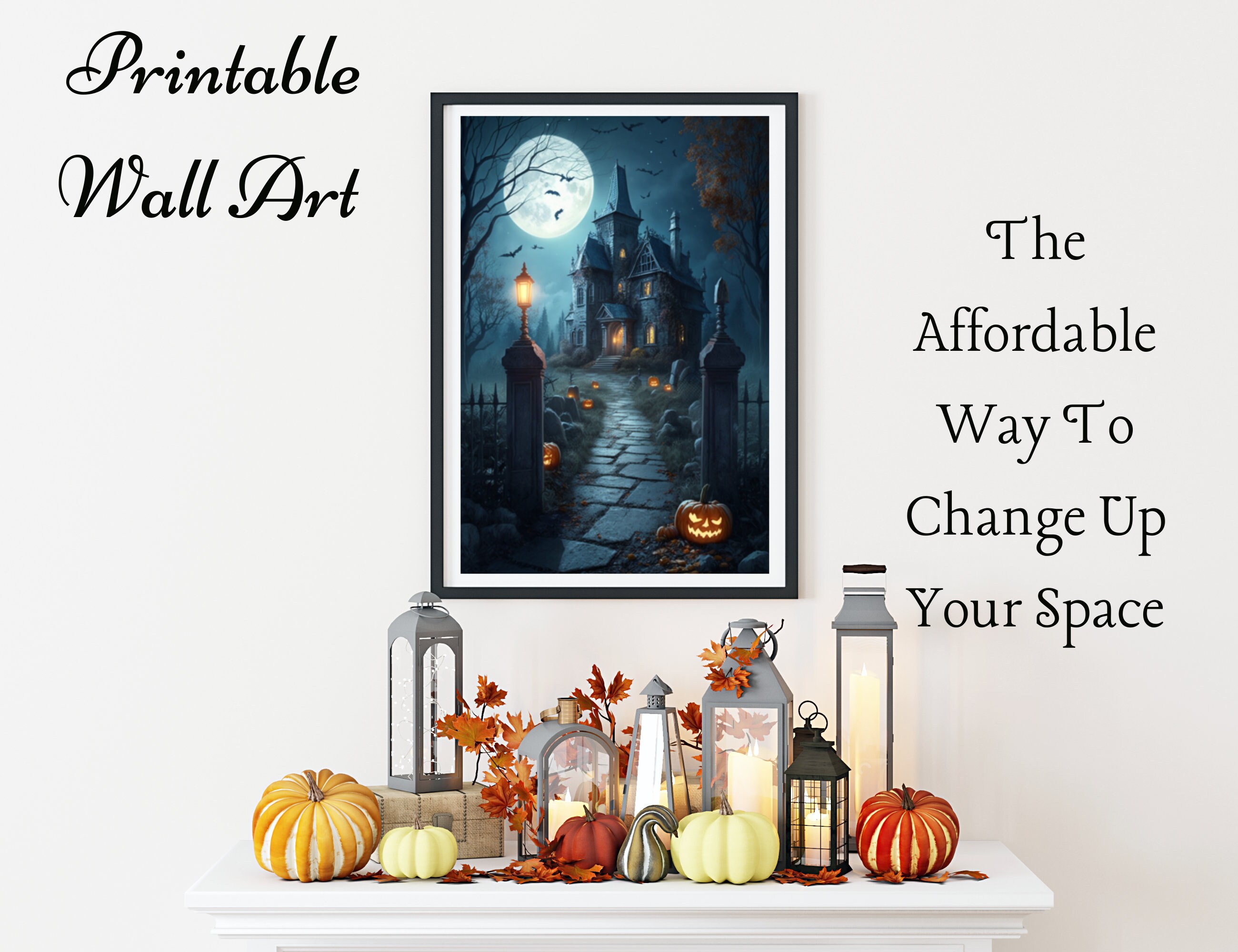 Printable Haunted House Download Spooky House Wall Art - Etsy