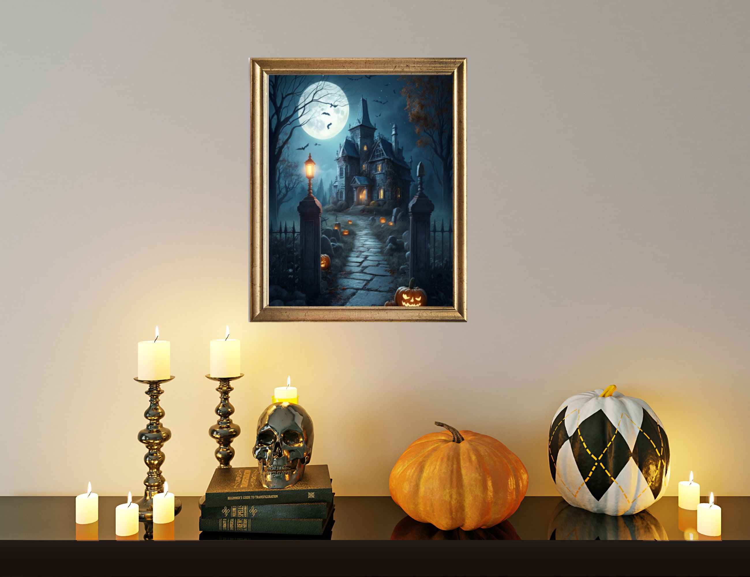 Printable Haunted House Download Spooky House Wall Art - Etsy