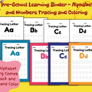 Alphabet Tracing Printable Worksheets Number Tracing - Etsy