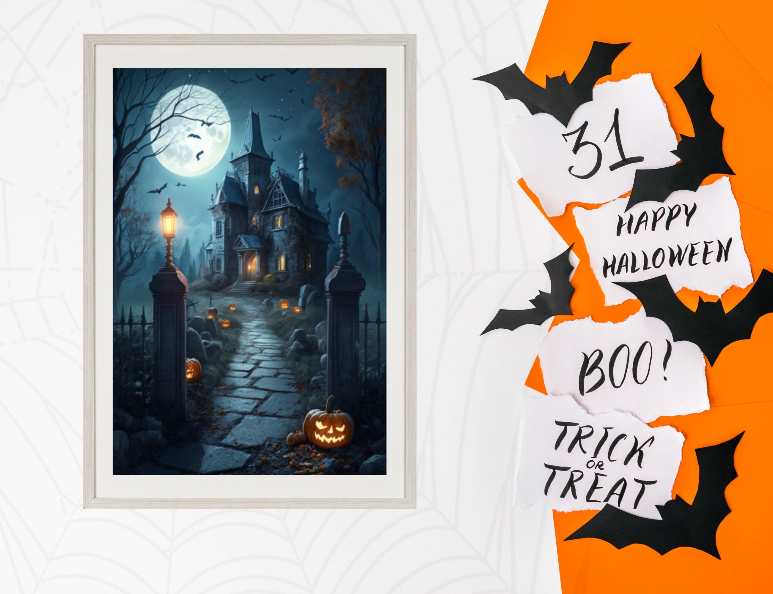 Printable Haunted House Download Spooky House Wall Art - Etsy