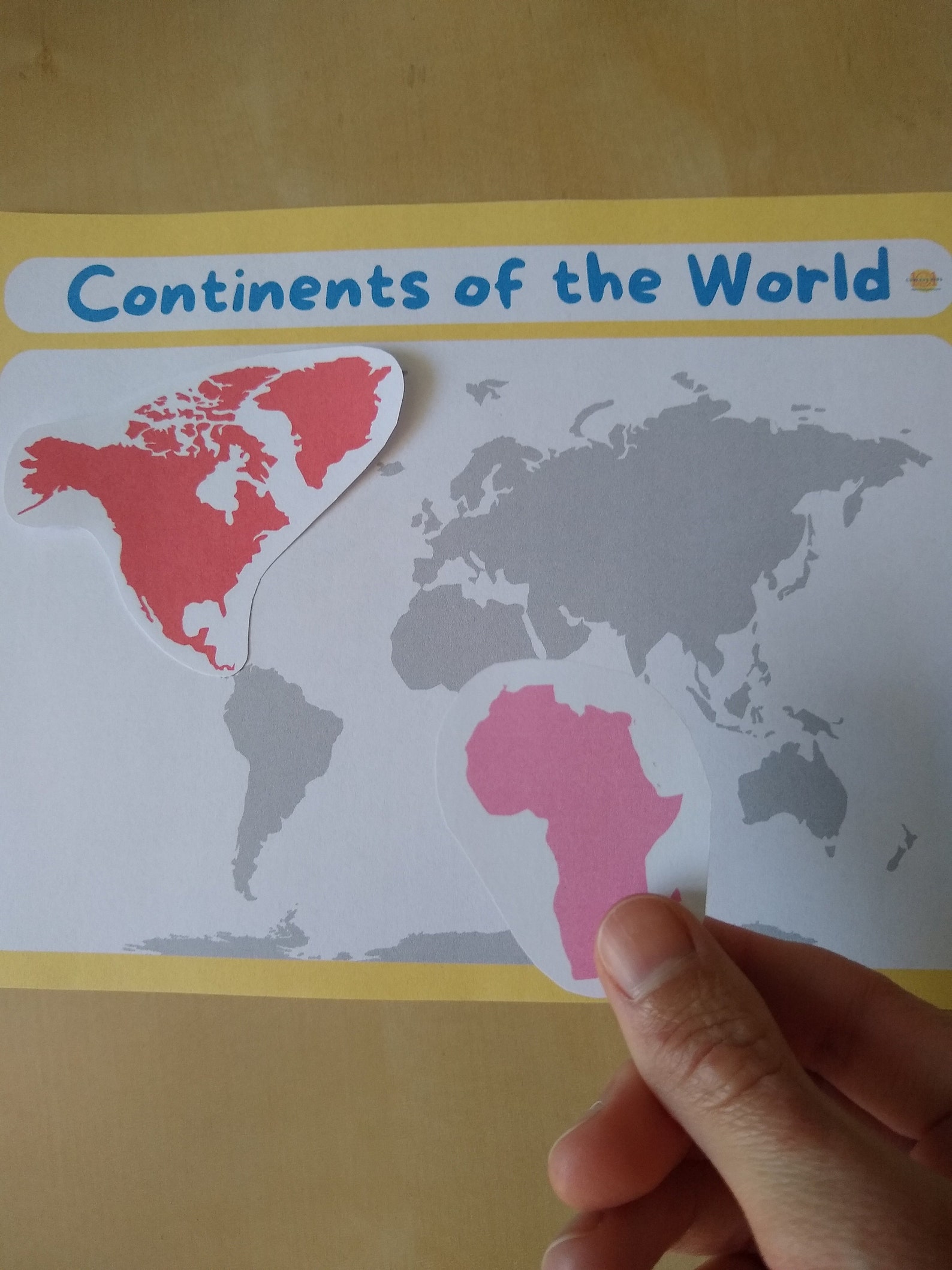 Continents and Oceans Montessori 3 Part Cards - Etsy