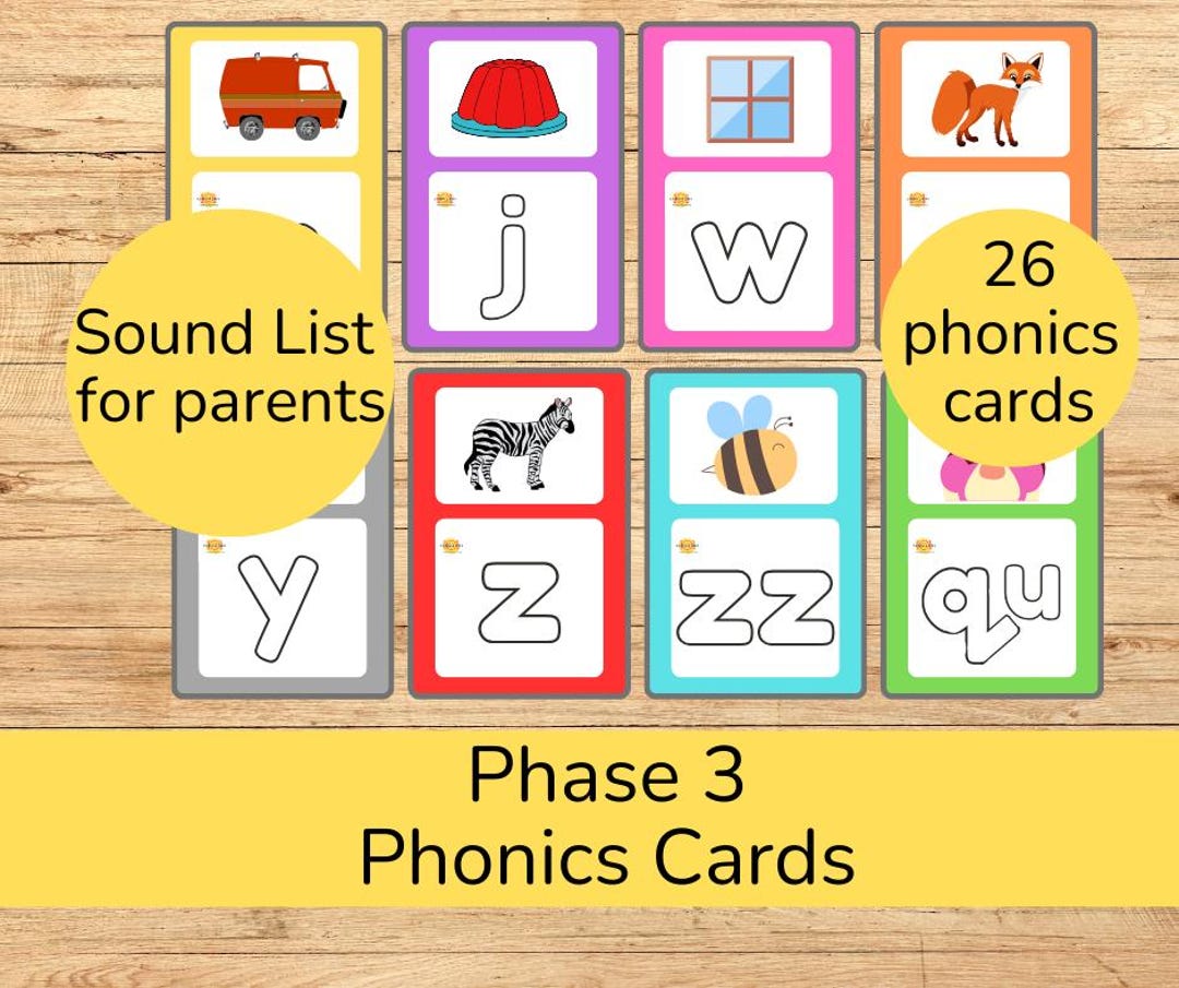 Phonics Phase 3 Cards - Letter Recognition - Practice - Etsy