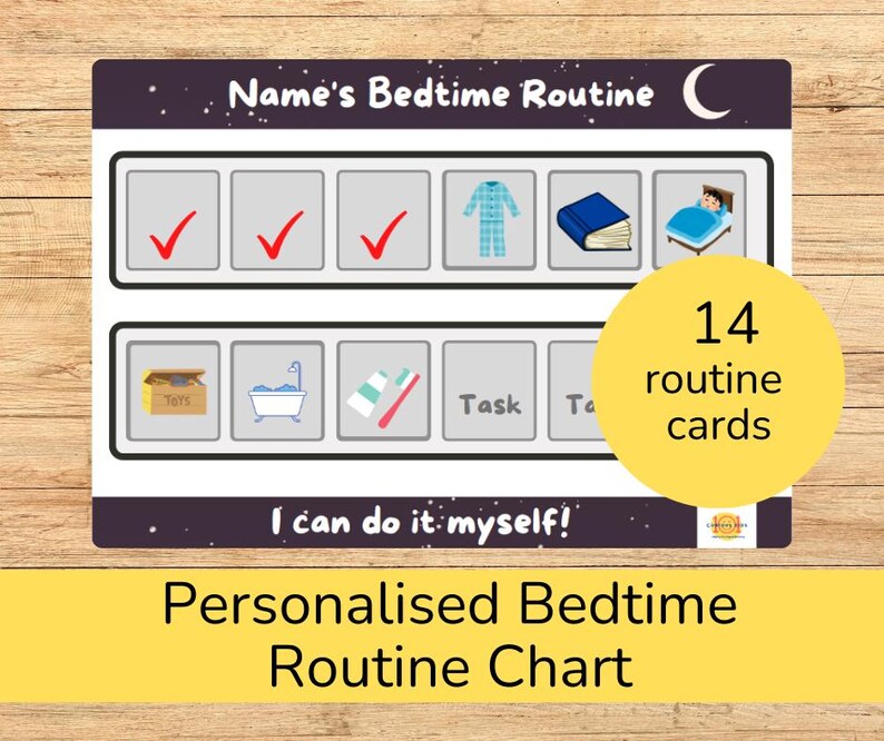 Personalised Bedtime Routine Chart - Boys and Girls Night Routine - Etsy
