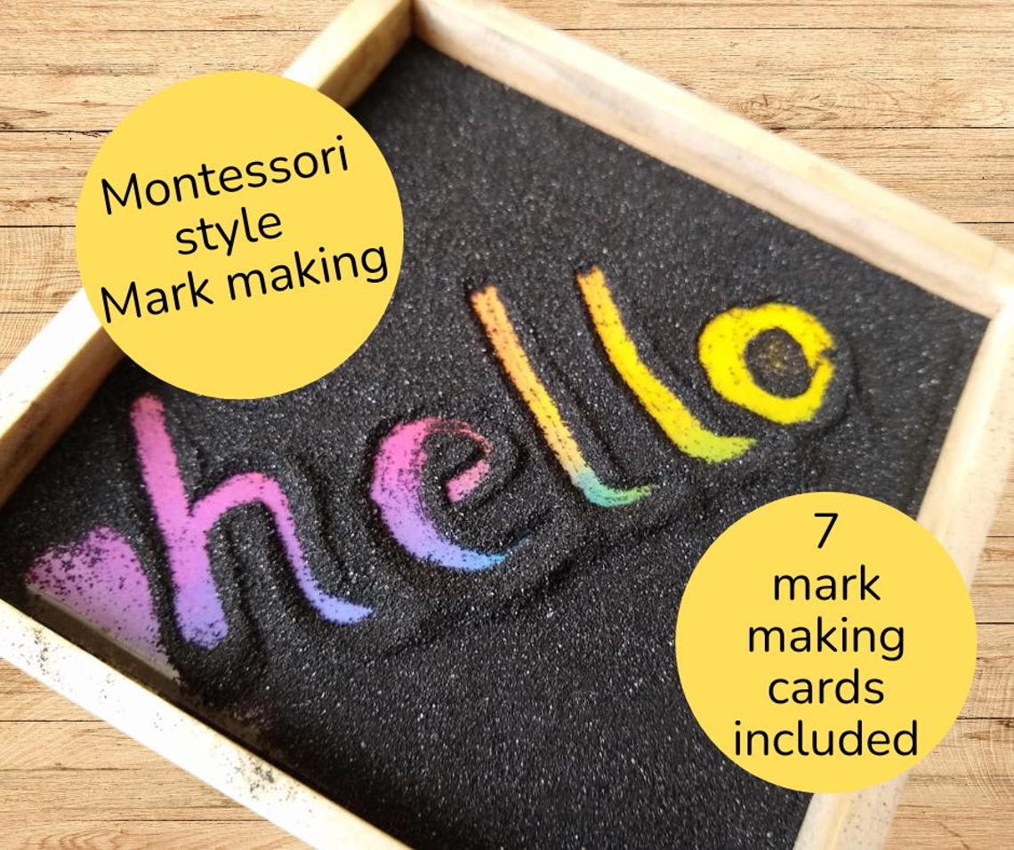 Mark Making Mini Sand Tray Set - Montessori Writing - Etsy UK