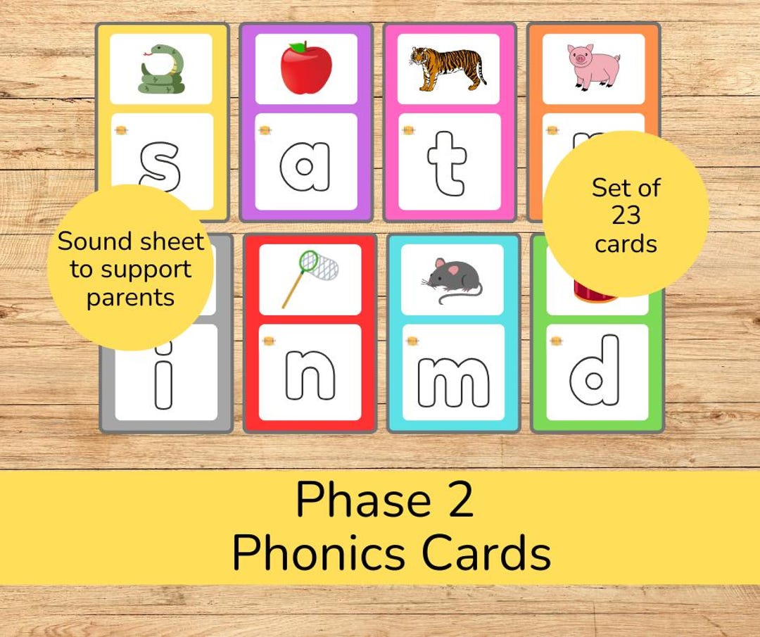 Phonics Phase 2 Cards - Letter Recognition - Practice - Etsy