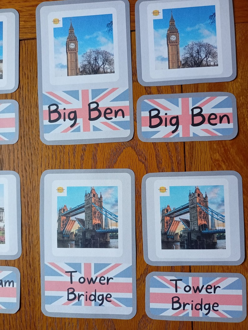 London Landmarks Montessori 3 Part Cards - Etsy