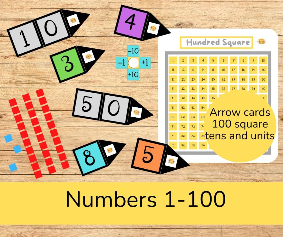 Understanding Numbers 1-100 Maths Learning Pack - Arrow Cards, 100 ...