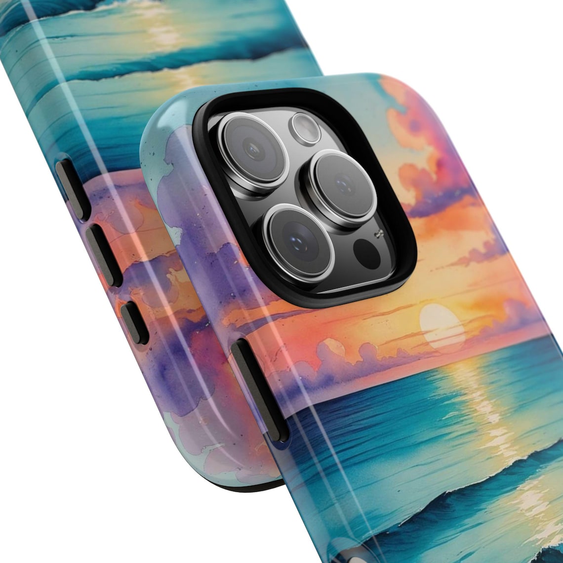 Ocean Sunset Phone Case: Coastal Watercolor Art, Beach Lover Gift - Etsy