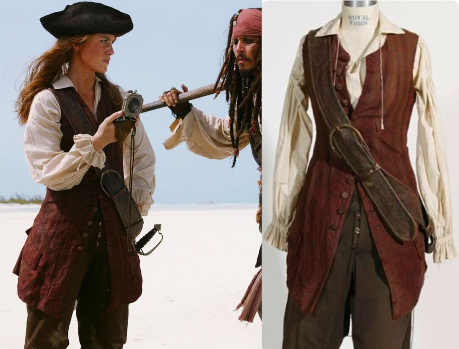 ELISABETH SWANN /elizabeth Turner/ Pirate Costume/pirates of - Etsy
