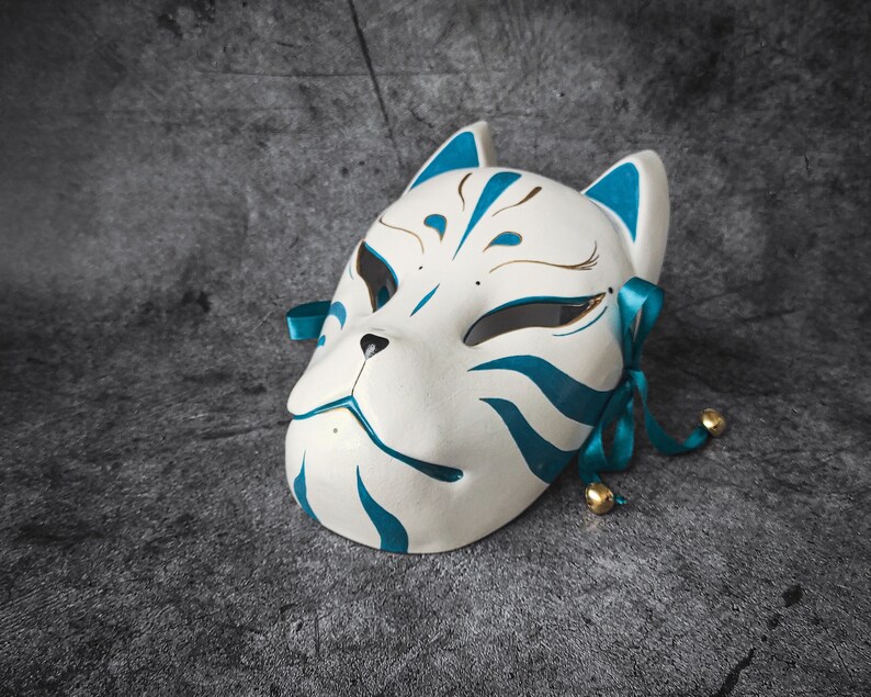Blue Kitsune Mask - Etsy