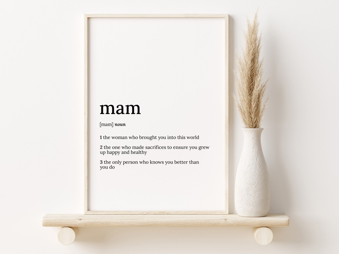 Mam Definition Print Definition Poster Dictionary Art | Etsy