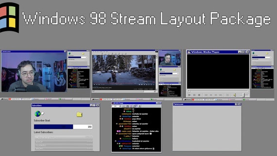 Windows 98 Retro Stream Layouts Retro Twitch Overlay - Etsy