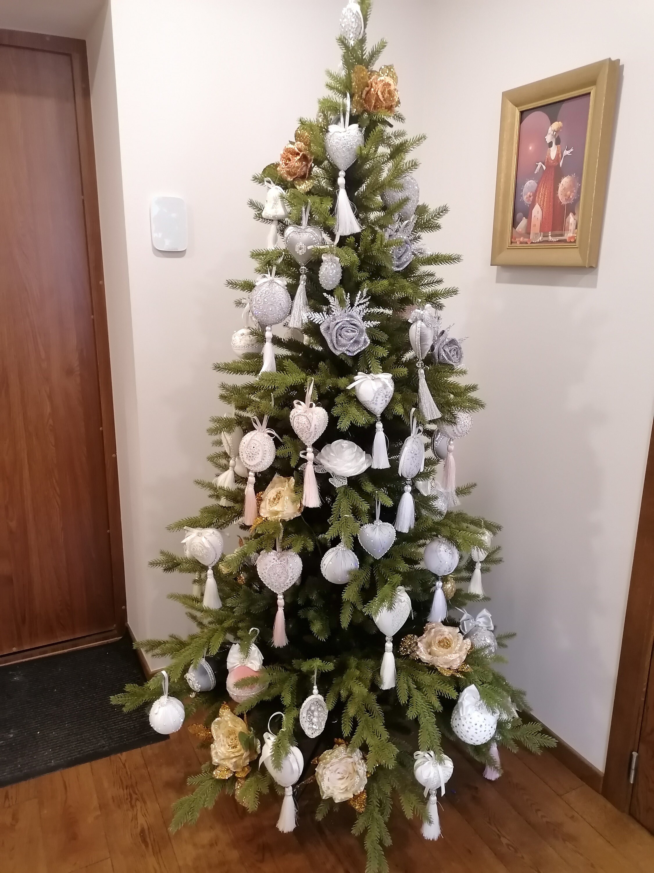 Handmade Christmas Heart Shaped Ornaments With Rhinestones - Etsy