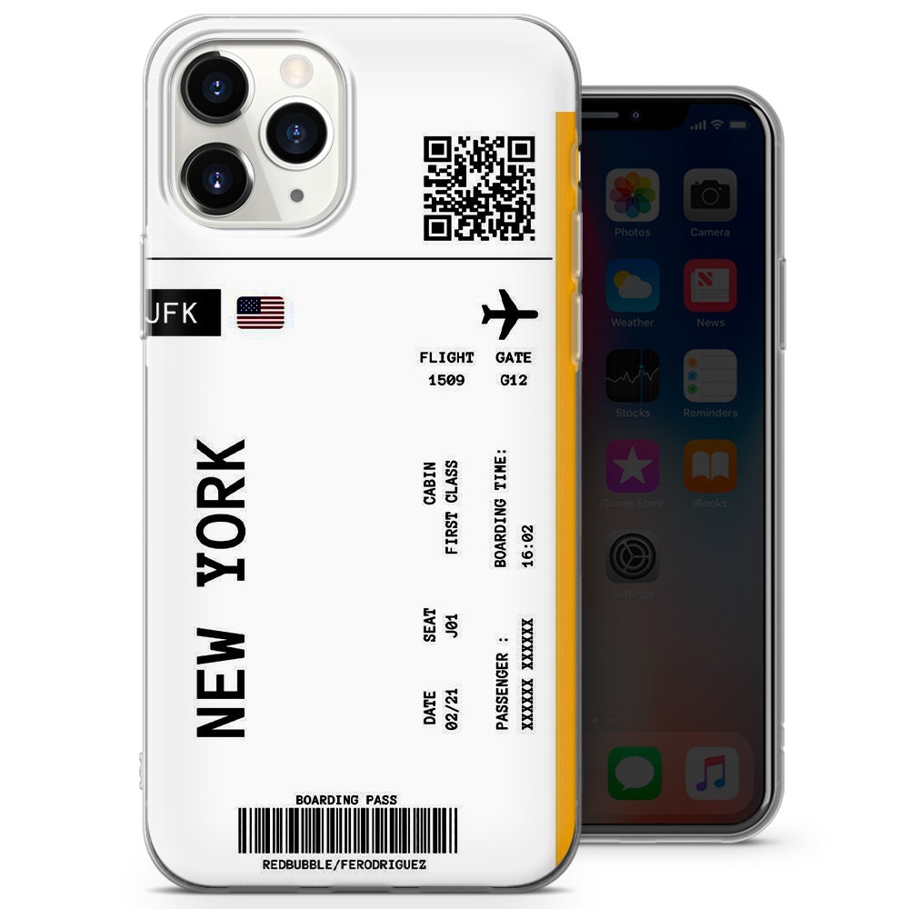 Funda de gel para teléfono con tarjeta de embarque y billete de avión ...