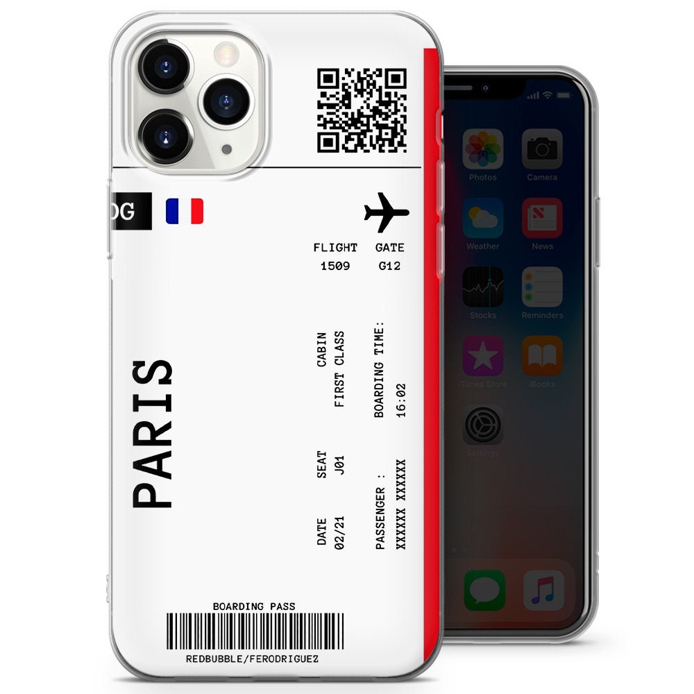 Boarding Pass Plane Ticket Gel Phone Case. for Iphone15,14,se 7 8 X XR ...
