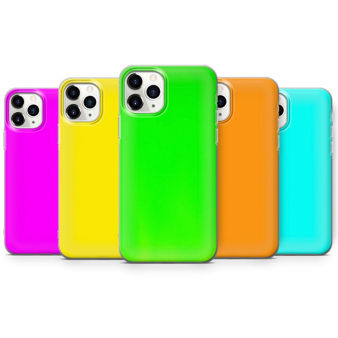 Neon Colour Phone Case Solid Cover Fit for iPhone 14 ,13 Pro, 12, 11 ...