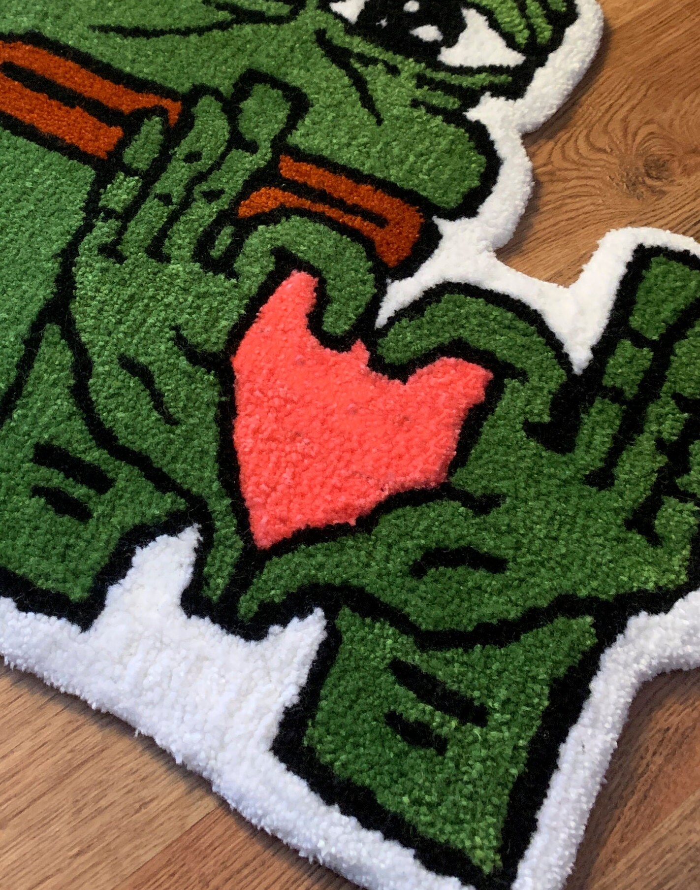 Frog MEME Handmade Rug Custom Tufted Rug Tufting Handmade Frog MEME Rug ...