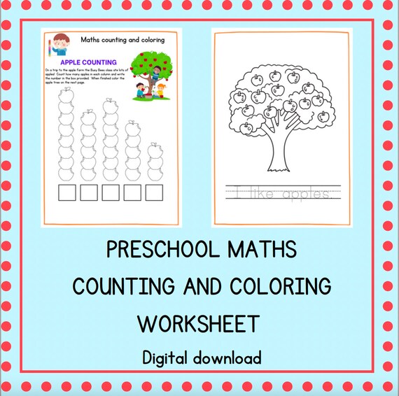 Printable Maths Worksheets 2 Fun Counting and Tracing - Etsy