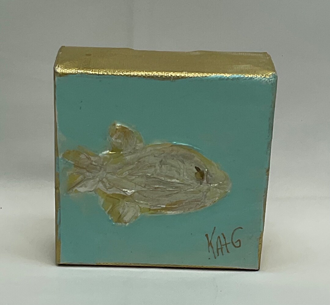 Fish Painting for Wall Decor, Abstract Fish Painting, Mixed Media Fish ...