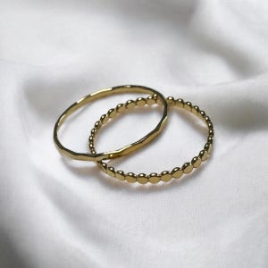 Gold Filled Stacking Rings Set, 14k Gold Filled Ring, Gold Hammered ...