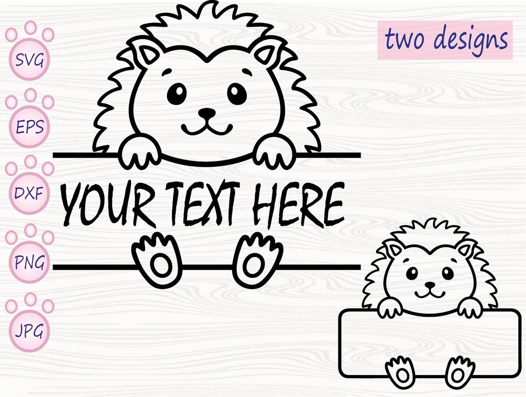 Hedgehog Monogram Outline SVG, Split Monogram Svg, Baby Hedgehog SVG - Etsy