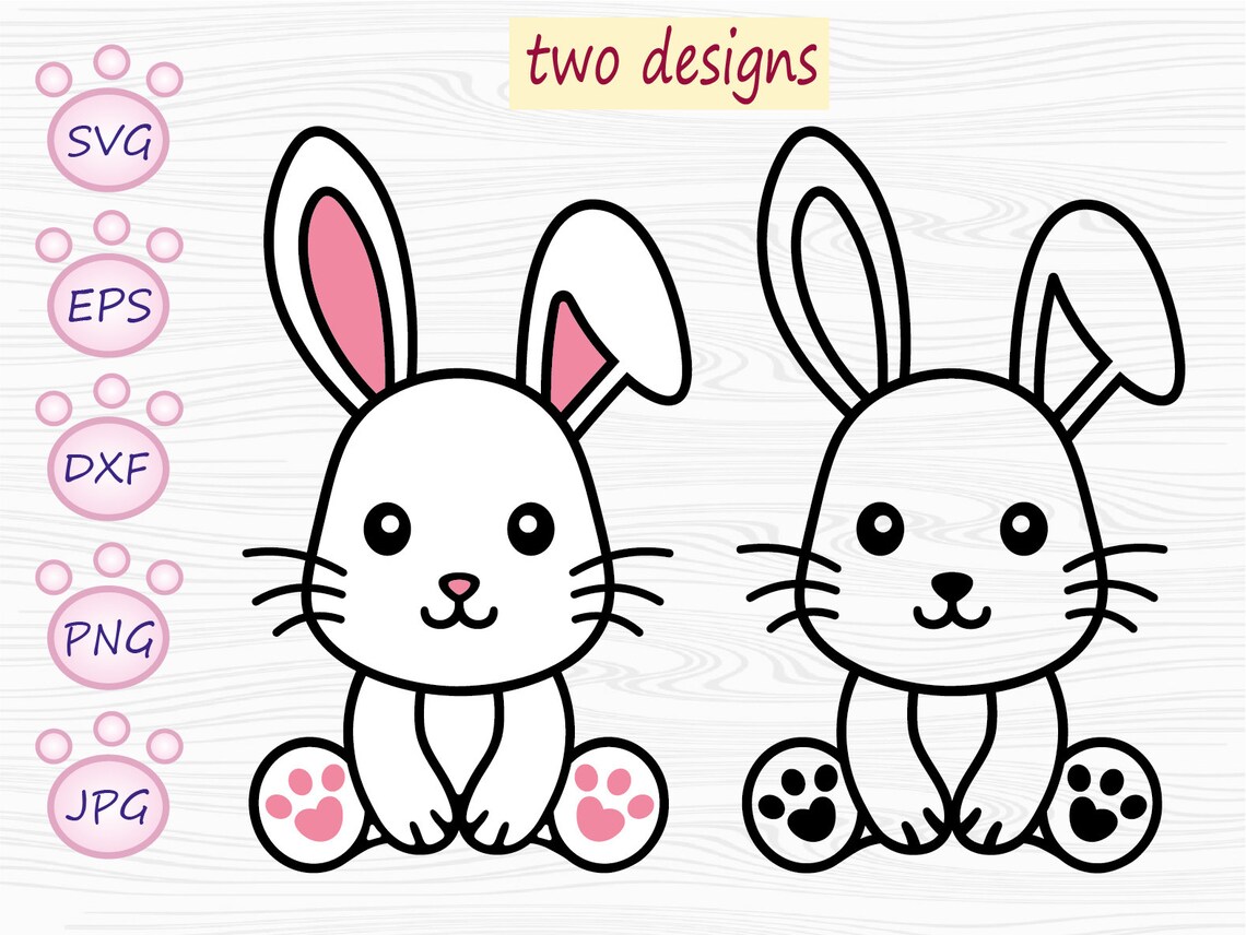 Cute Bunny SVG - Etsy